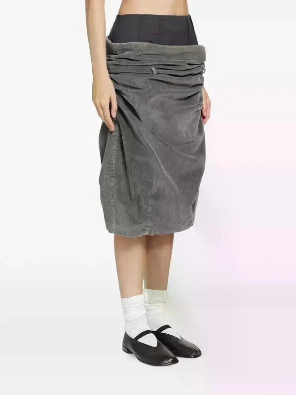PILLINGS Draped Corduroy Skirt