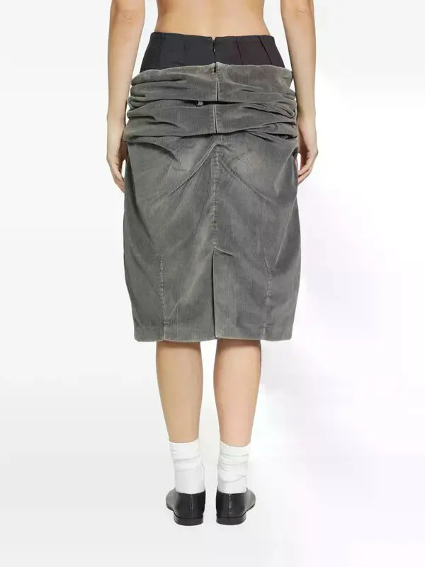PILLINGS Draped Corduroy Skirt