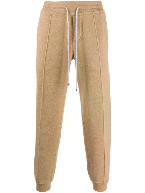 Brunello Cucinelli Drawstring Cashmere Track Pants - Brown