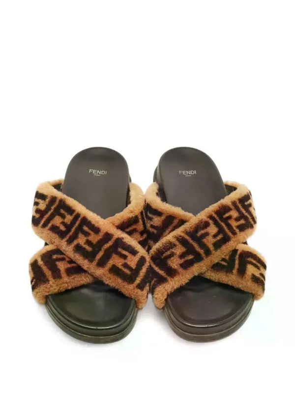 Fendi Zucca Criss-cross Slides