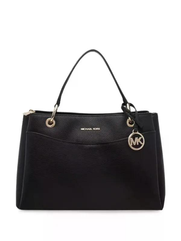 Michael Kors Pebbled Leather Shoulder Bag With Logo Plaque