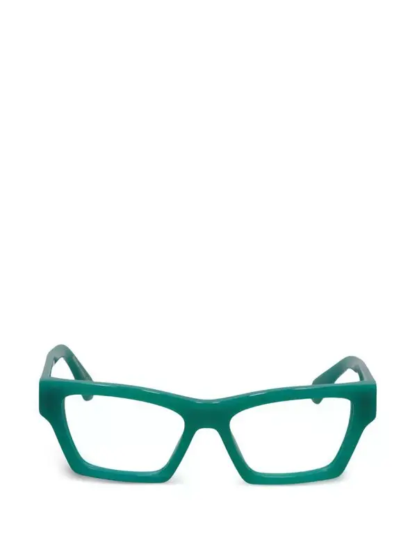 Off-White Geometric Frame Eyeglasses - Green