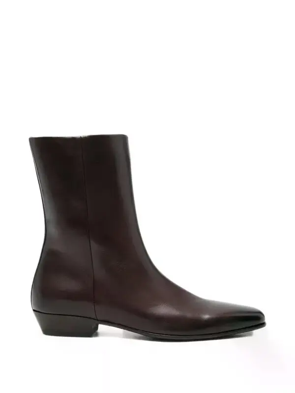 PANTANETTI Leather Ankle Boots - Brown
