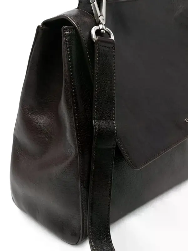 Orciani Logo-lettering Leather Shoulder Bag
