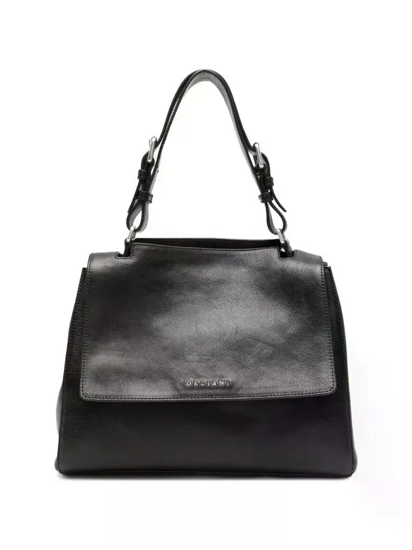 Orciani Logo Lettering Leather Shoulder Bag - Brown