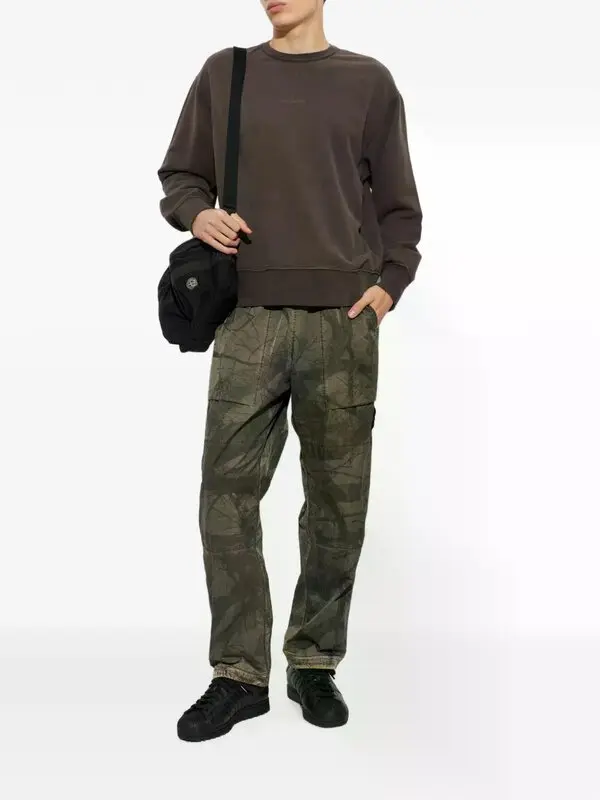 Stone Island Logo-patch Straight-leg Trousers - Grey