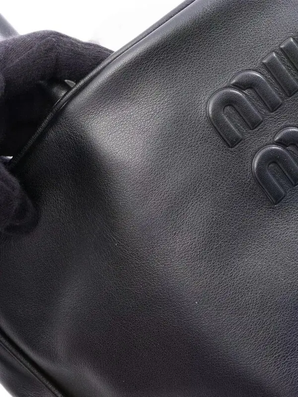Miu Miu Leather Embossed Logo Top Handle Bag