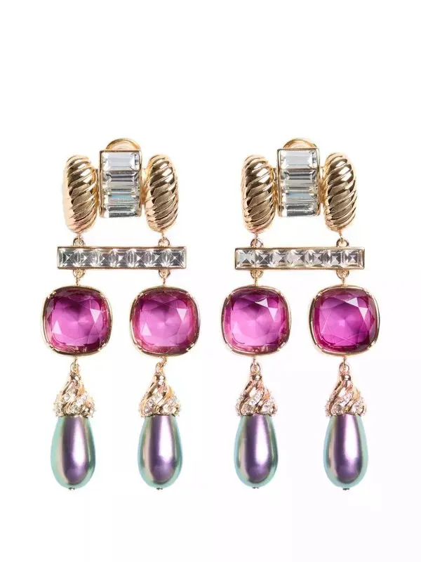 Valentino Garavani Hypergoutte Crystal-embellished Drop Earrings - Gold