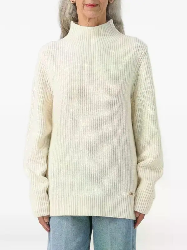 Michael Kors Ribbed-knit Mock-neck Sweater - Neutrals
