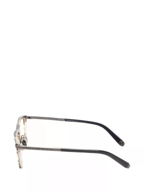 Philipp Plein Tortoiseshell-effect Rectangle Frame Eyeglasses - Grey