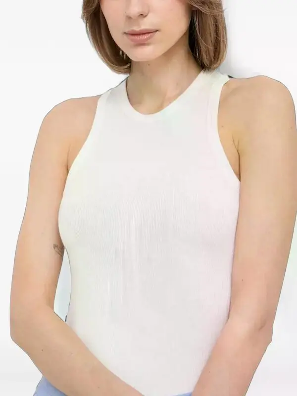 NOTES DU NORD Ribbed-knit Racer-back Top