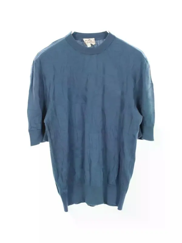 Hermès 2010s Fragments Equestres Short-sleeve Sweater - Blue