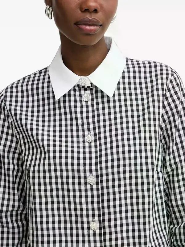 MORGAN Gingham Crystal-embellished Shirt