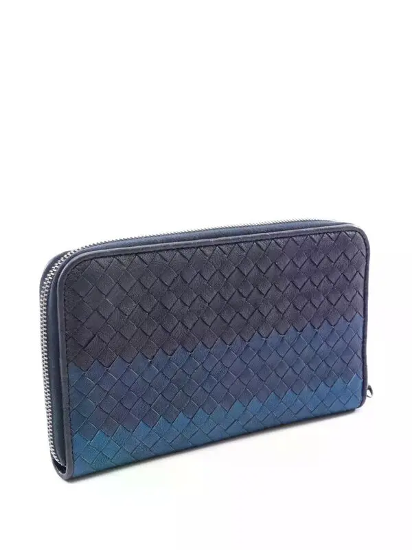 Bottega Veneta 2010s Intrecciato Zip-around Wallet - Black