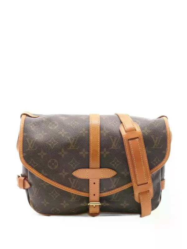 LOUIS VUITTON 1995 Saumur Monogram Shoulder Bag - Brown