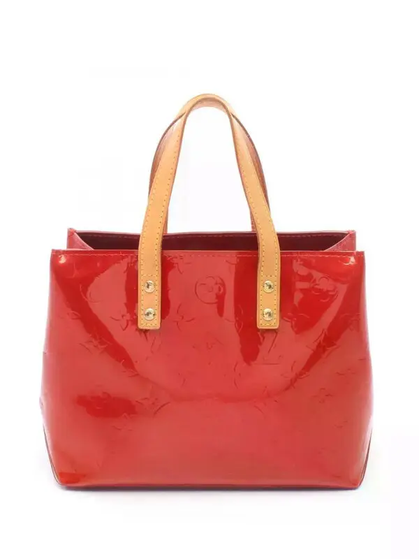 LOUIS VUITTON 2007 Pm Lead Monogram Vernis Tote Bag - Red