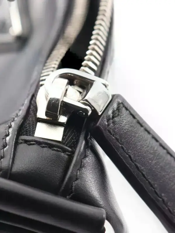 Prada Leather Enamel Triangle Logo Shoulder Bag