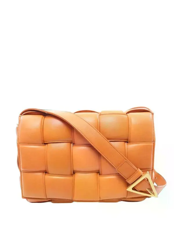 Bottega Veneta 2000s Intrecciato Padded Cassette Shoulder Bag - Orange