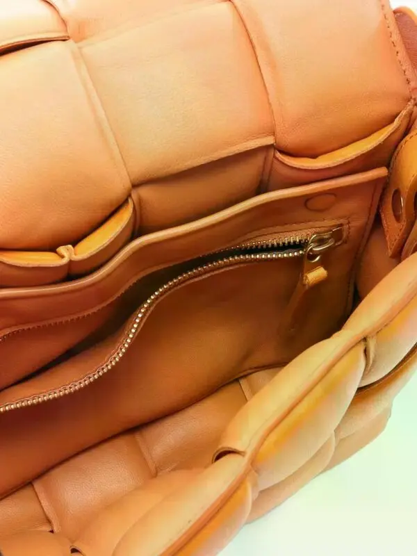 Bottega Veneta 2000s Intrecciato Padded Cassette Shoulder Bag - Orange
