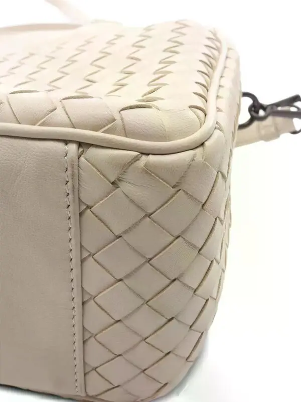 Bottega Veneta Off White Leather Intrecciato Handbag
