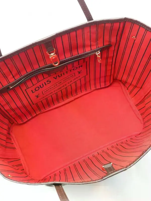LOUIS VUITTON 2015 Neverfull Mm Damier Ebene Tote Bag