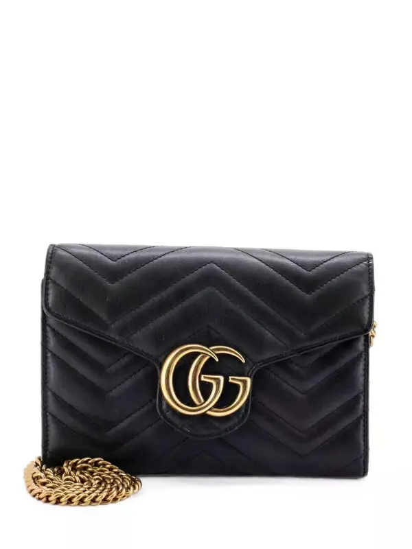 Gucci Gg Marmont Matelassé Leather Mini Crossbody Bag - Black