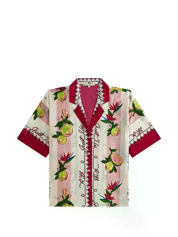 Kith Elena Ii Guava-print Shirt - White