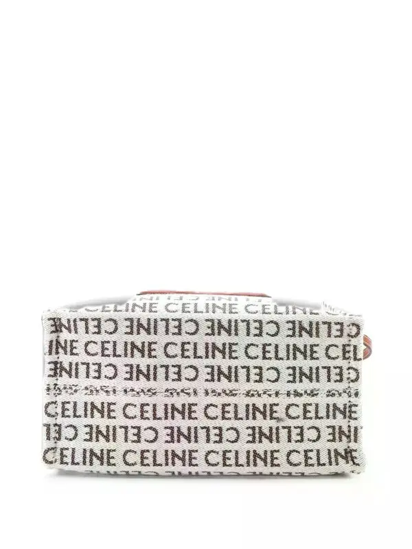 Celine Cabas Thais Printed Canvas Small Tote Bag - White