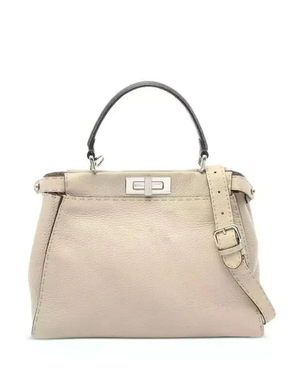 Fendi 2010s Peekaboo Leather Tote Bag