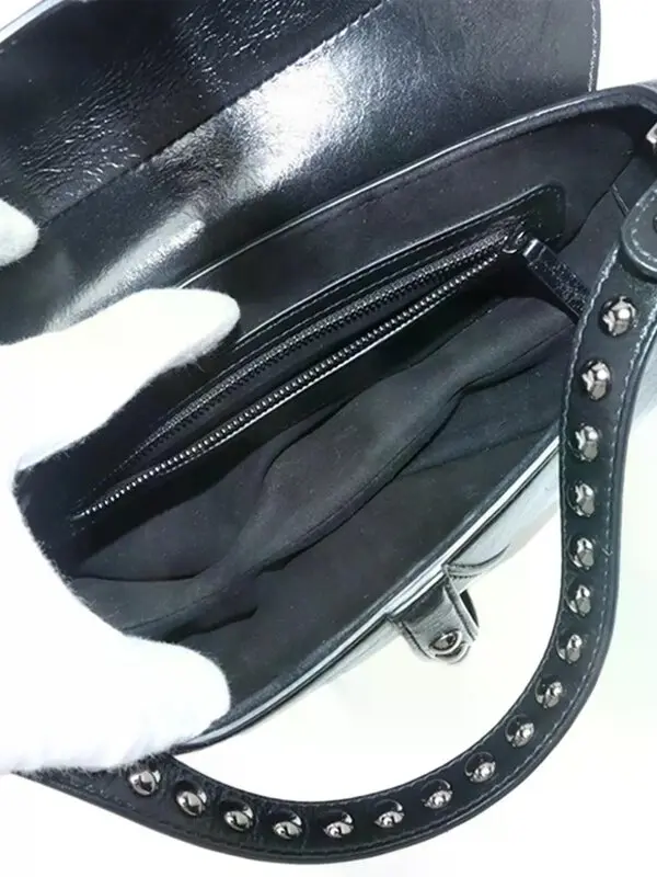 Dior 2000-2026 Leather Rubber Studs Saddle Bag Satchel