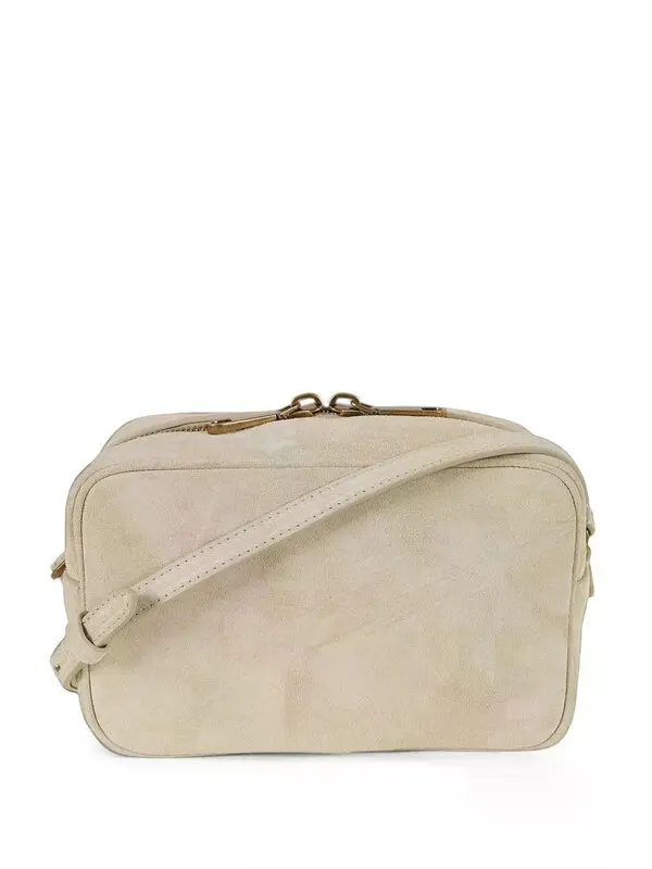Brunello Cucinelli Suede Shoulder Bag With Logo Embossing