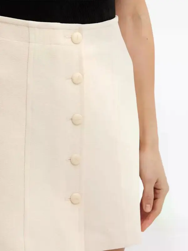 MORGAN Button-up Textured Finish Mini Skirt