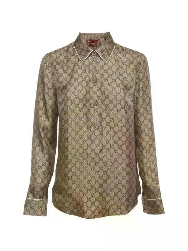 Gucci Monogram Silk Shirt - Neutrals