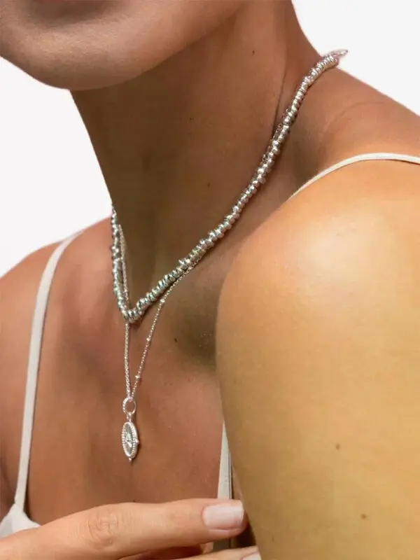 DOWER & HALL Small Signature Nugget Necklace - Silver