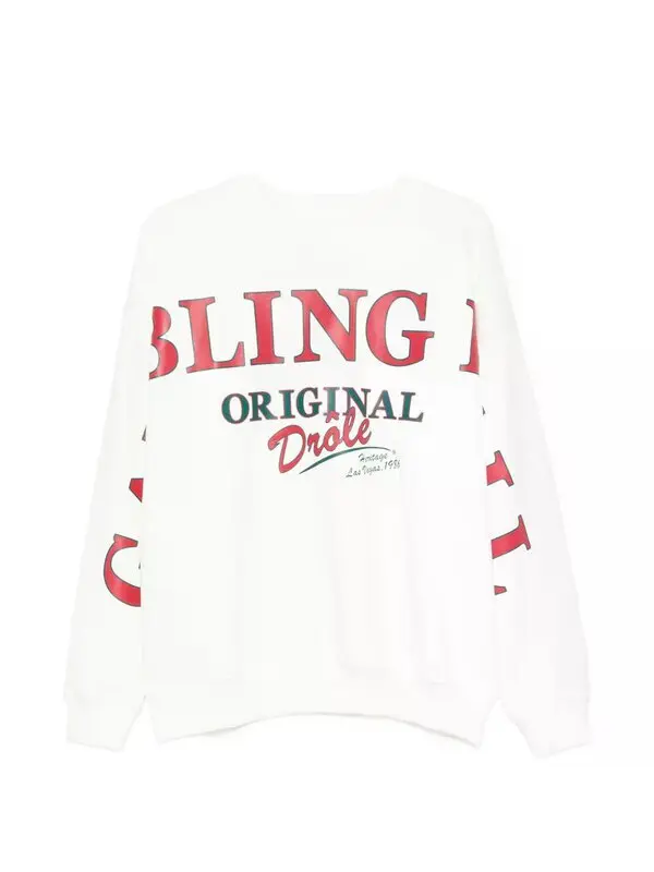 Drole De Monsieur Logo Print Sweatshirt - White