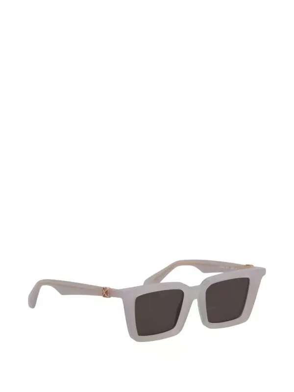 Off-White Square Frame Sunglasses With Gold Tone Arrows Motif