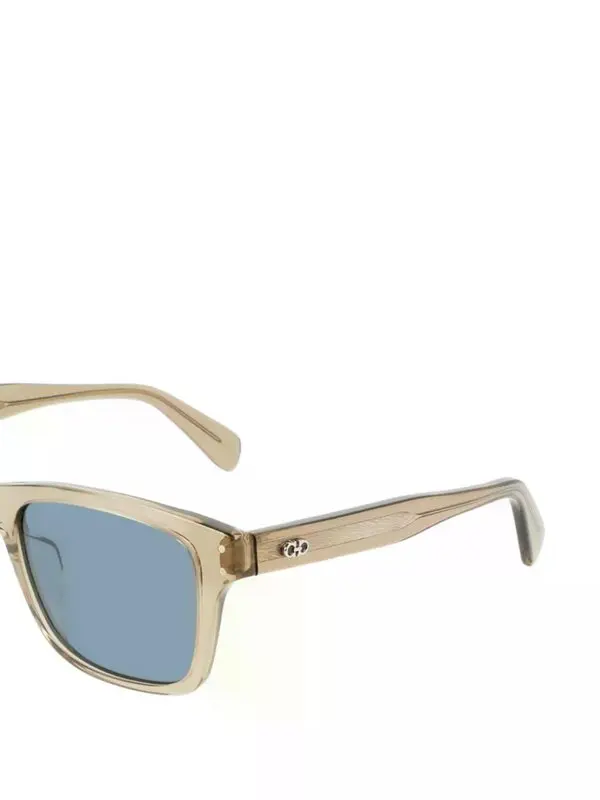 FERRAGAMO Gancini Rectangle-frame Sunglasses - Neutrals