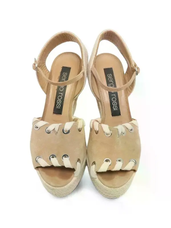 SERGIO ROSSI Rope-detail Wedge Espadrilles