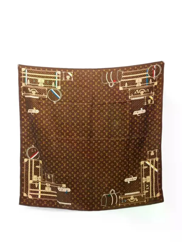 LOUIS VUITTON 2010s Monogram Trunks Scarf