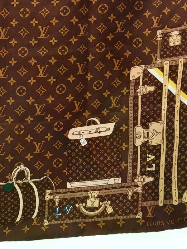 LOUIS VUITTON 2010s Monogram Trunks Scarf