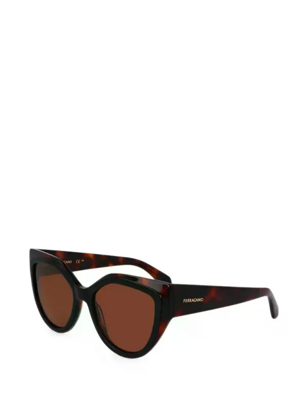 FERRAGAMO Geometric-frame Sunglasses - Brown