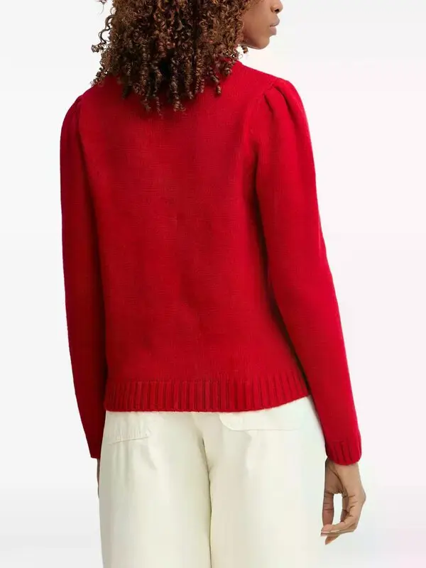 MORGAN Heart-motif Puff-sleeve Sweater