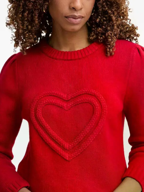 MORGAN Heart-motif Puff-sleeve Sweater