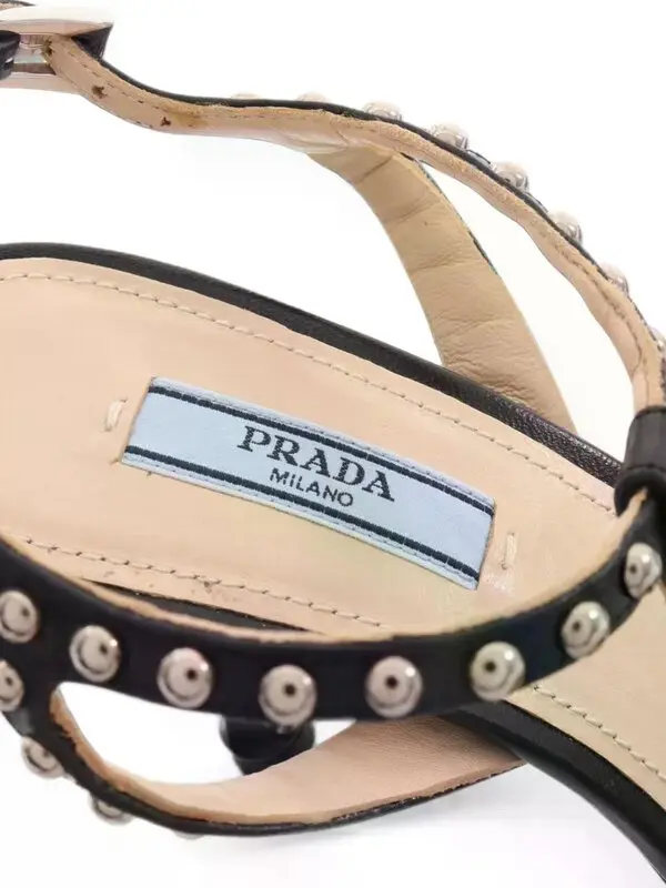 Prada 2010s Studded T-bar Sandals