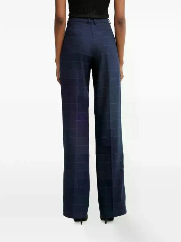MORGAN Check-pattern Flared Trousers