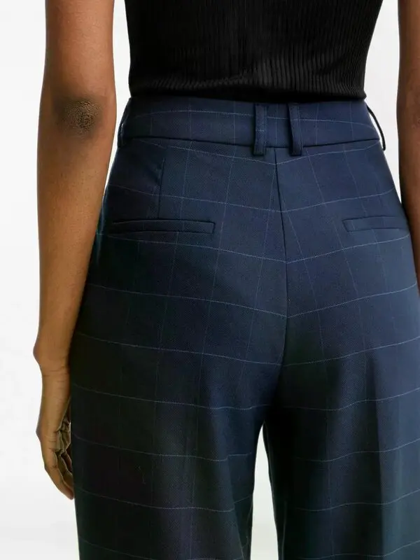MORGAN Check-pattern Flared Trousers