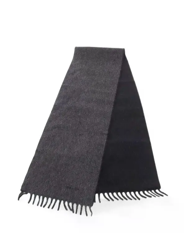 Prada 2010s Embroidered-logo Scarf - Black