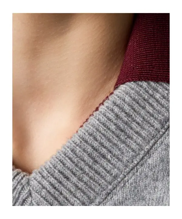 Miu Miu Cashmere And Jersey V-neck Sweater