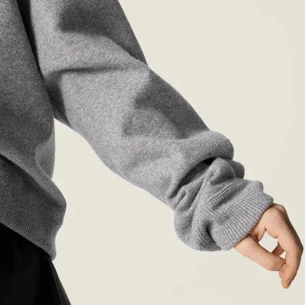 Miu Miu Cashmere And Jersey V-neck Sweater