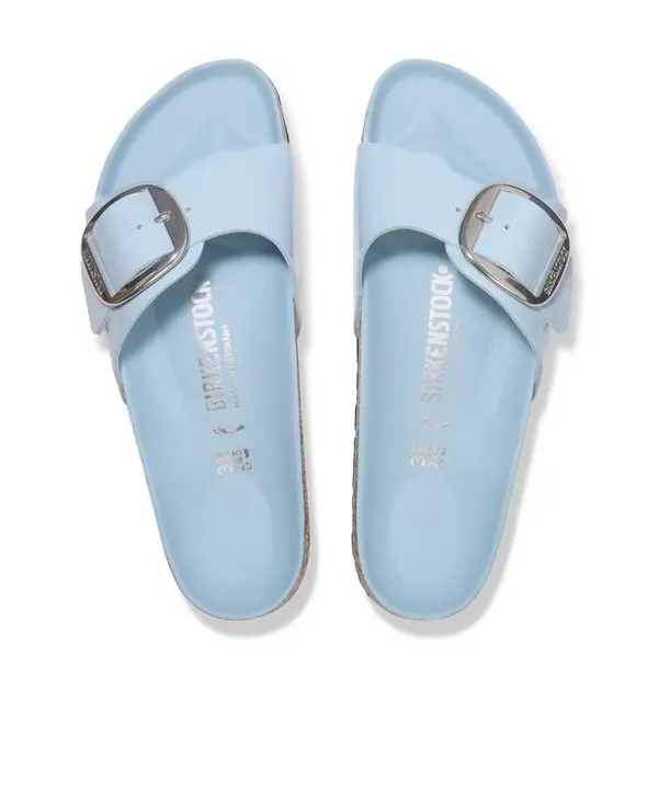 BIRKENSTOCK Buckled Slip-on Slippers - Light Blue